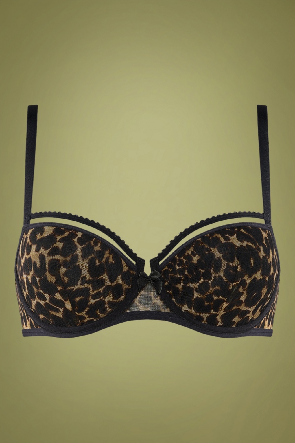Peekaboo Plunge Balconette Bra In Leopard