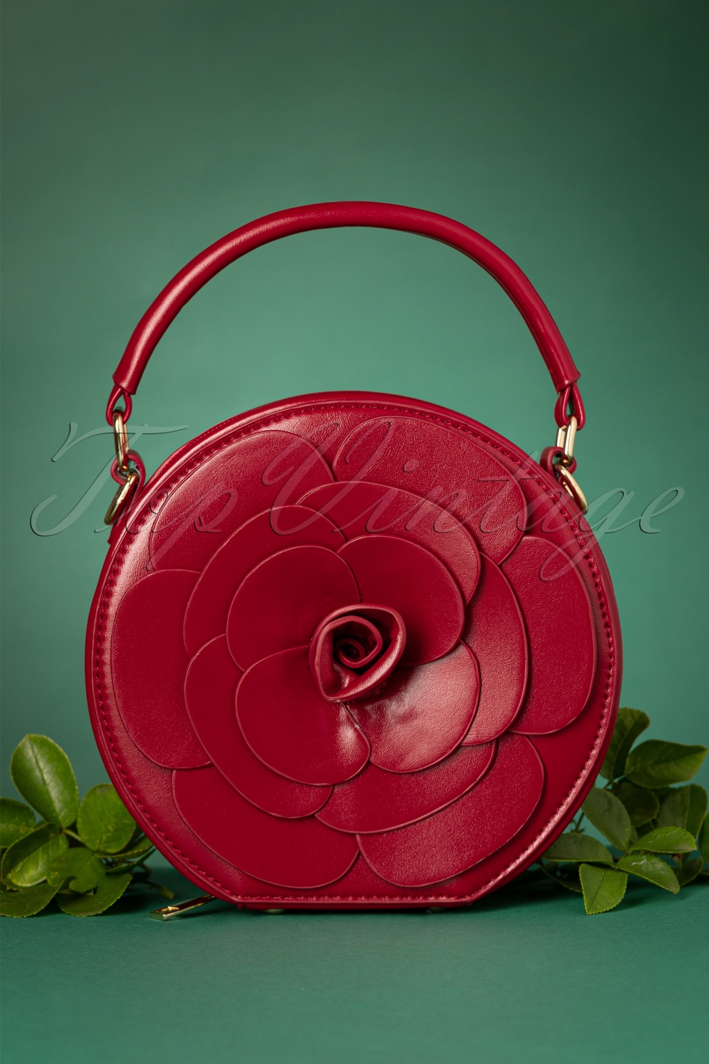 50s Flora Rose Bag in Red