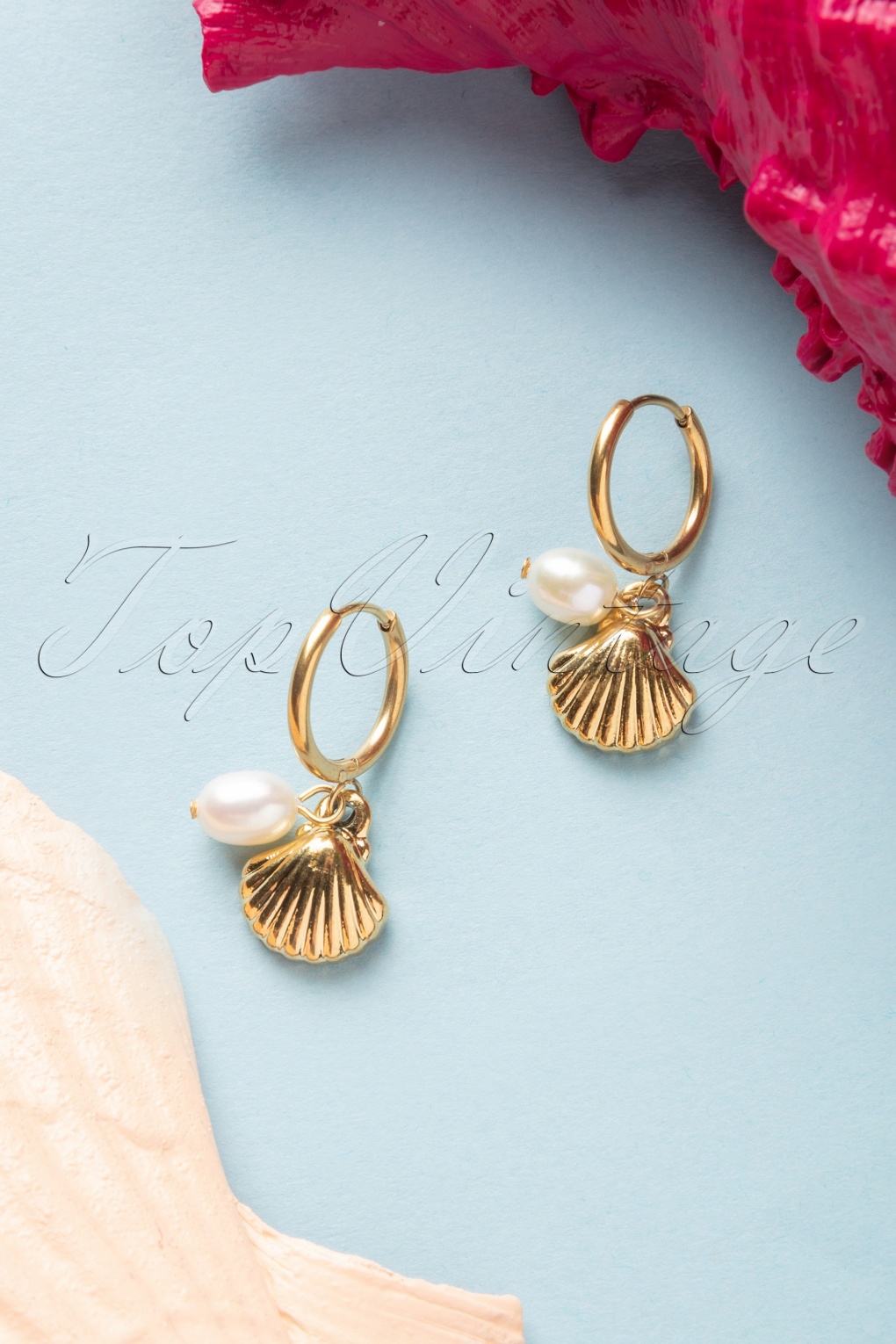 Day&Eve by Go Dutch Label 50s Shell and Pearl Earrings in Gold | Shop ...