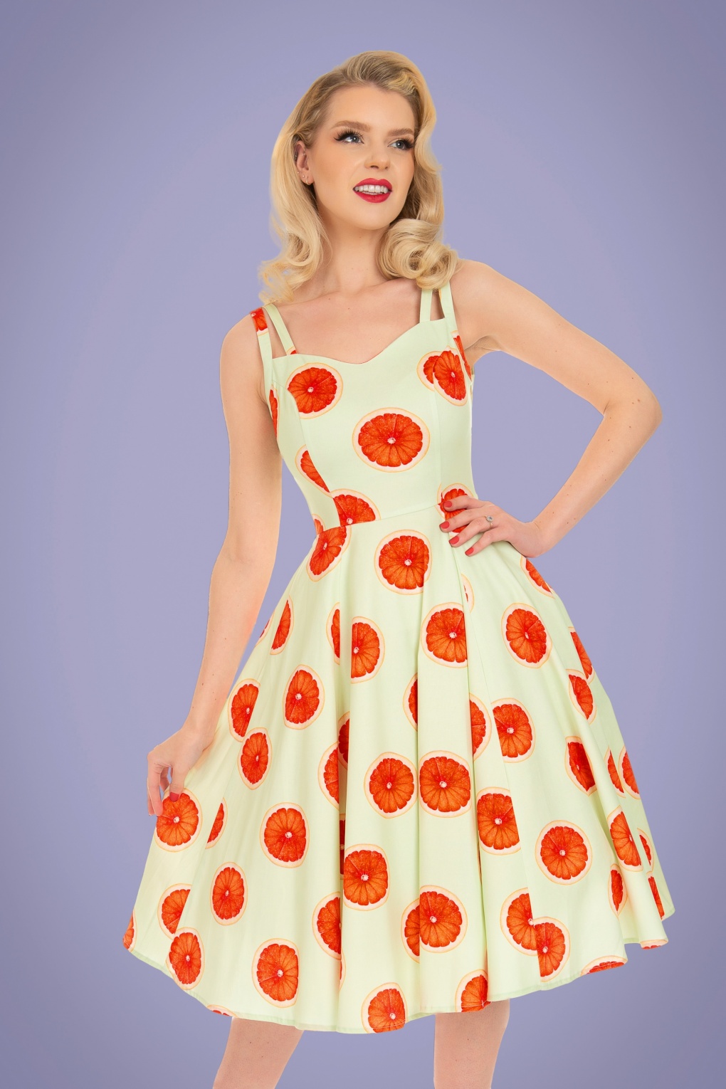 Hearts And Roses 50s Juicy Summer Swing Dress In Green Shop At Topvintage