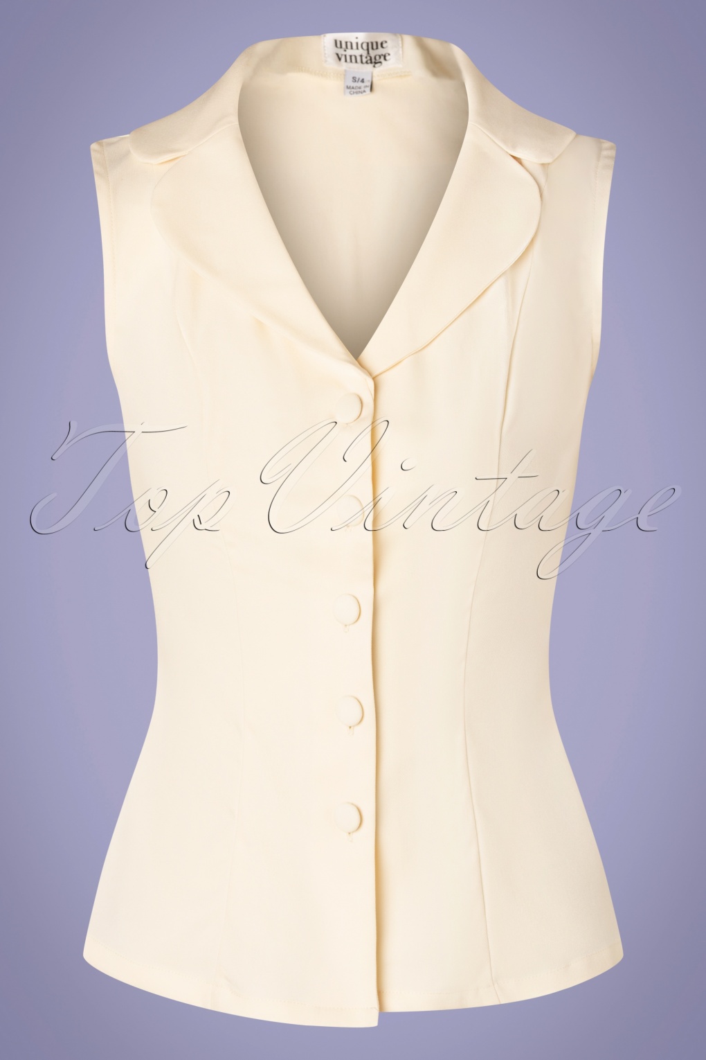 50s Polly Top in Cream