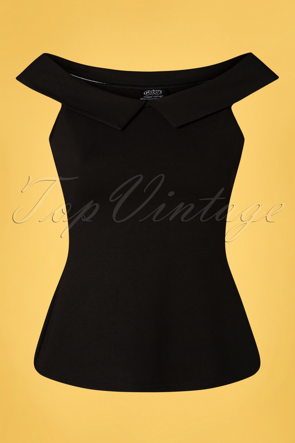 50s Grease Maraschino Top in Black