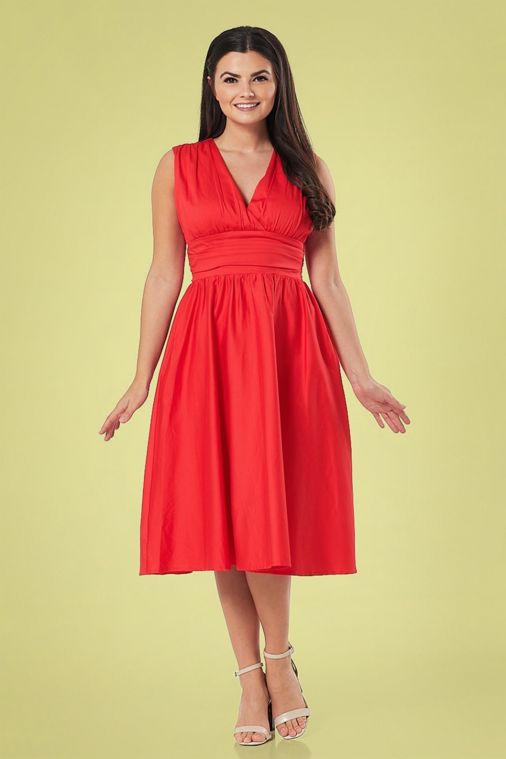 50s Candace Swing Dress in Red