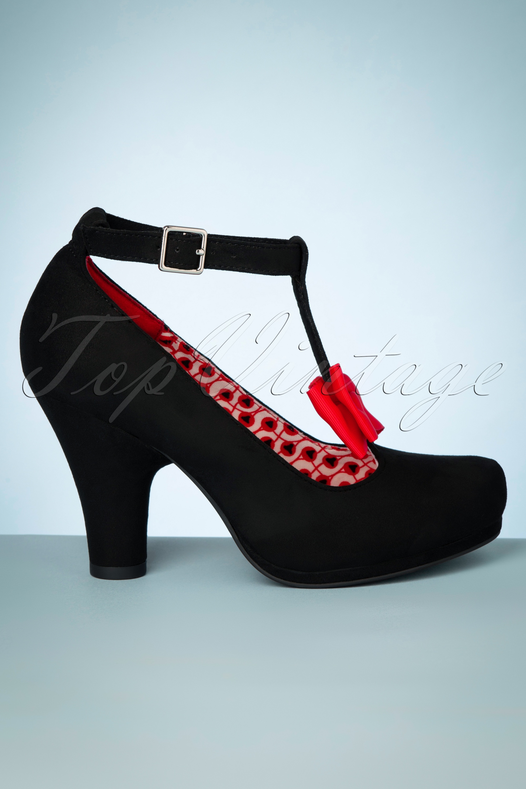 Ruby Shoo Kiara Pumps mit T-Strap in Schwarz | Einkaufen bei Topvintage