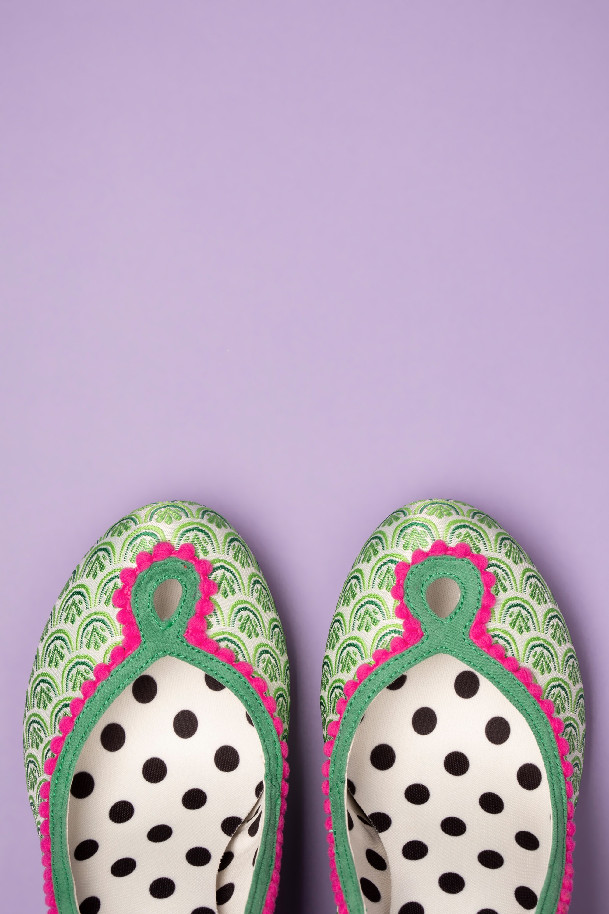 Ruby Shoo Miley pumps in groen en roze | Shop bij Topvintage