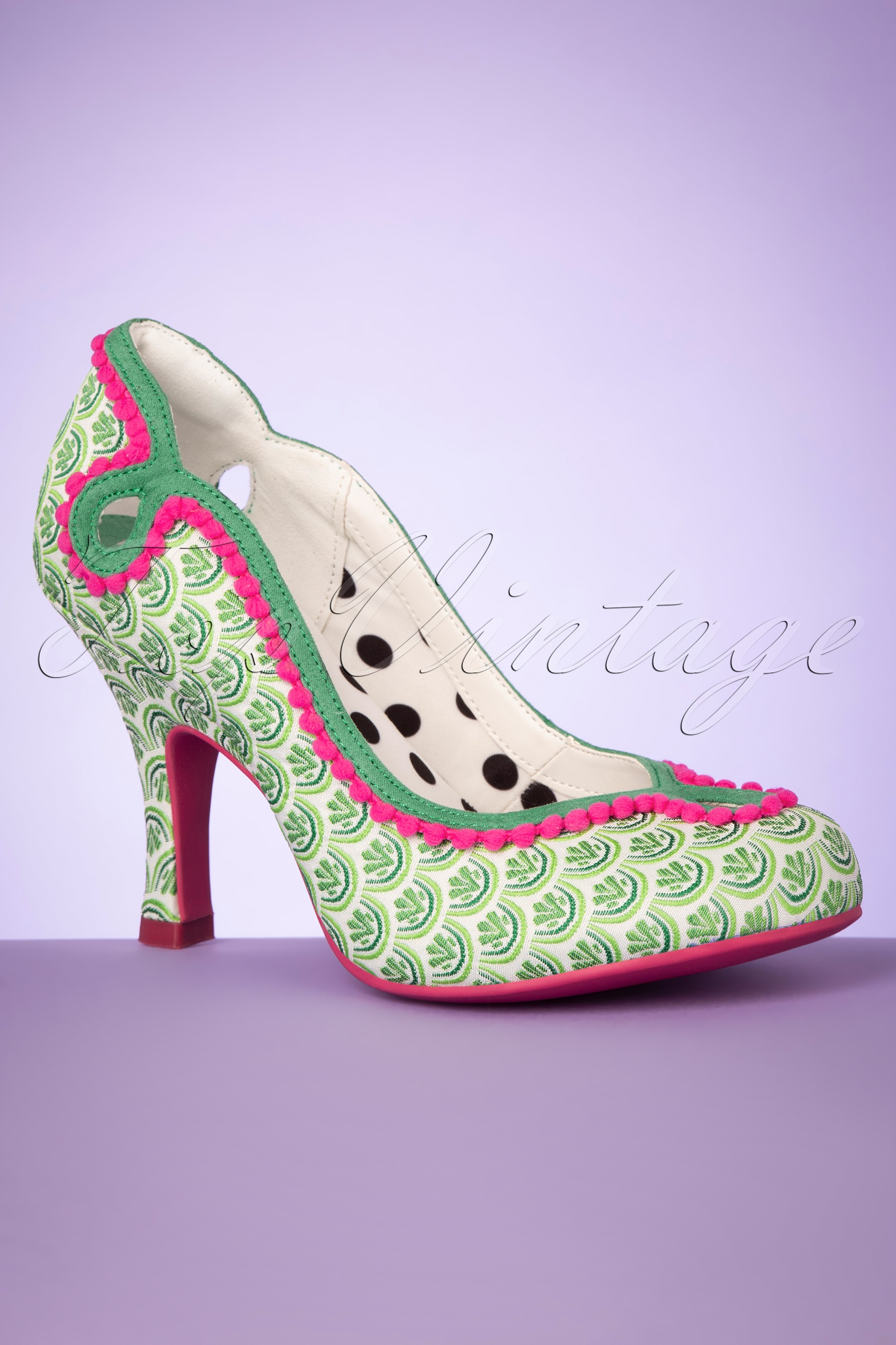 Ruby Shoo Miley pumps in groen en roze | Shop bij Topvintage