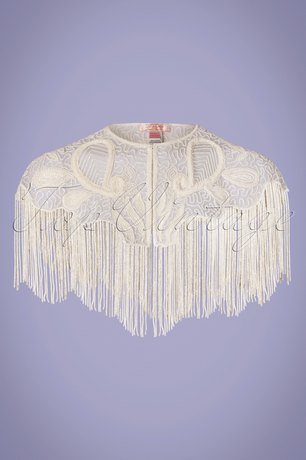 Suzi Cape Années 20 en Blanc GatsbyLady | Topvintage
