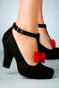 50s Kiara T-Strap Pumps in Black