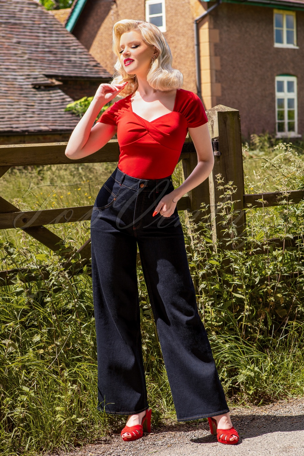 50s Audrey Jeans in Indigo Blue