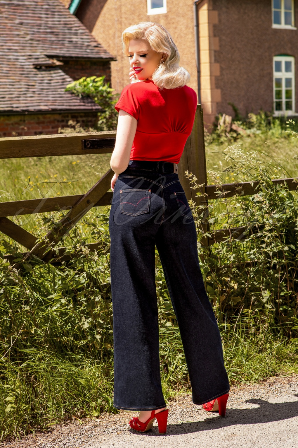 50s Audrey Jeans in Indigo Blue