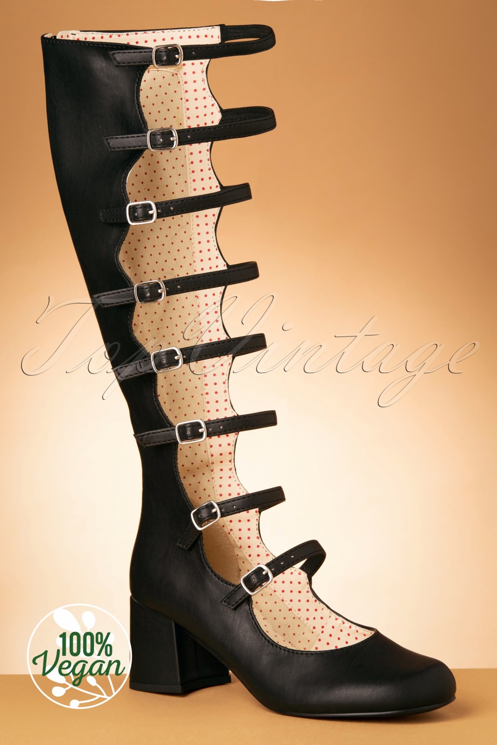 B.A.I.T. Cadance Mod Riemen Stiefel in Schwarz | Einkaufen bei Topvintage