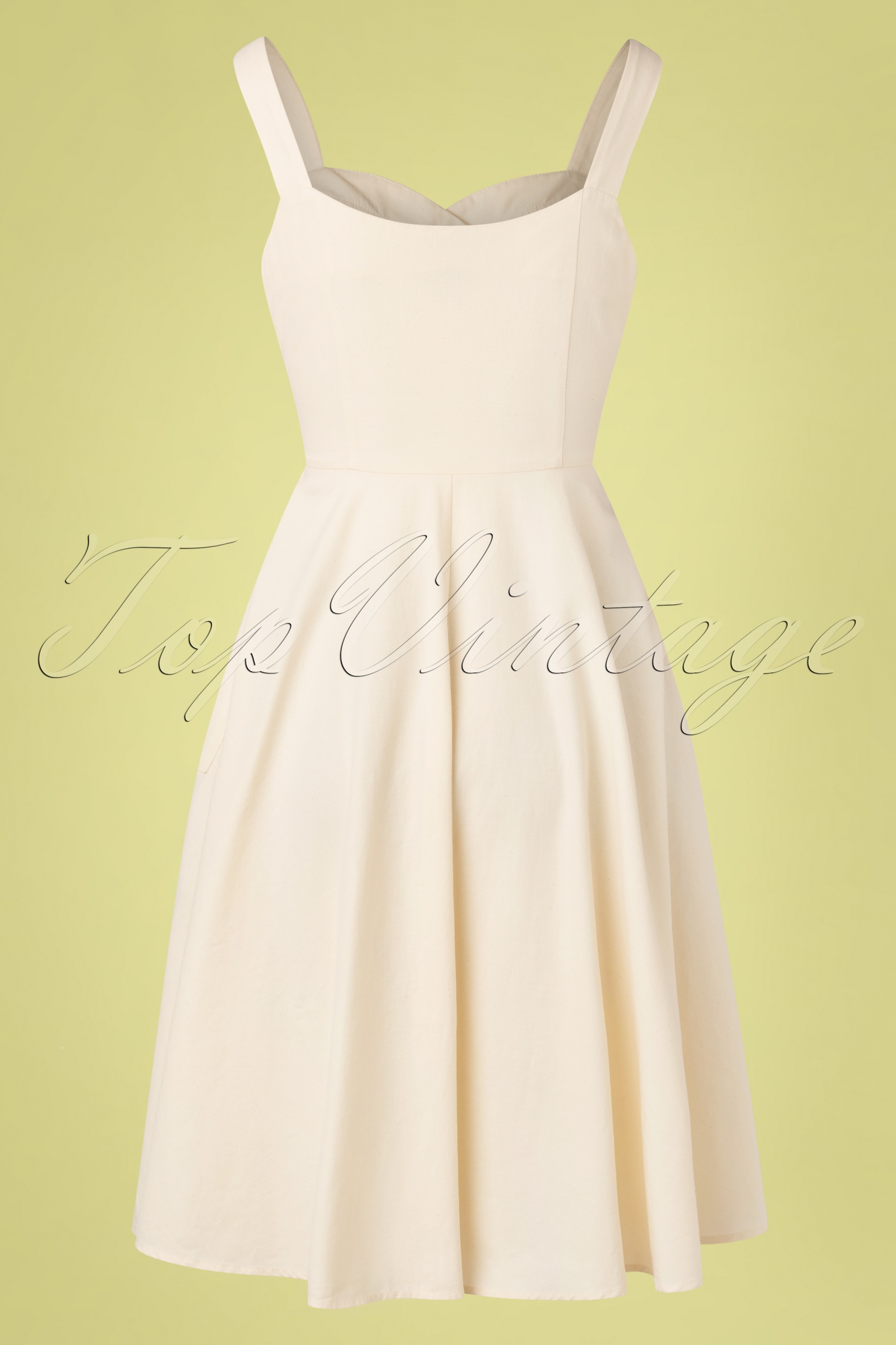 Banned Retro 50s Sandy Swing Dress in Cream | Shop at Topvintage