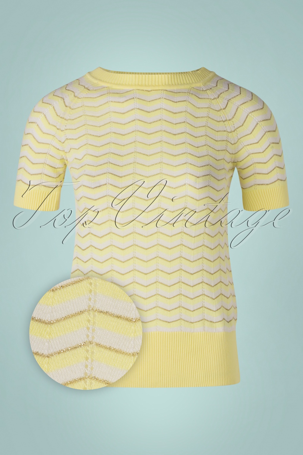 Mademoiselle YéYé 60s Up And Down Knit Top in Mellow Yellow | Shop at ...