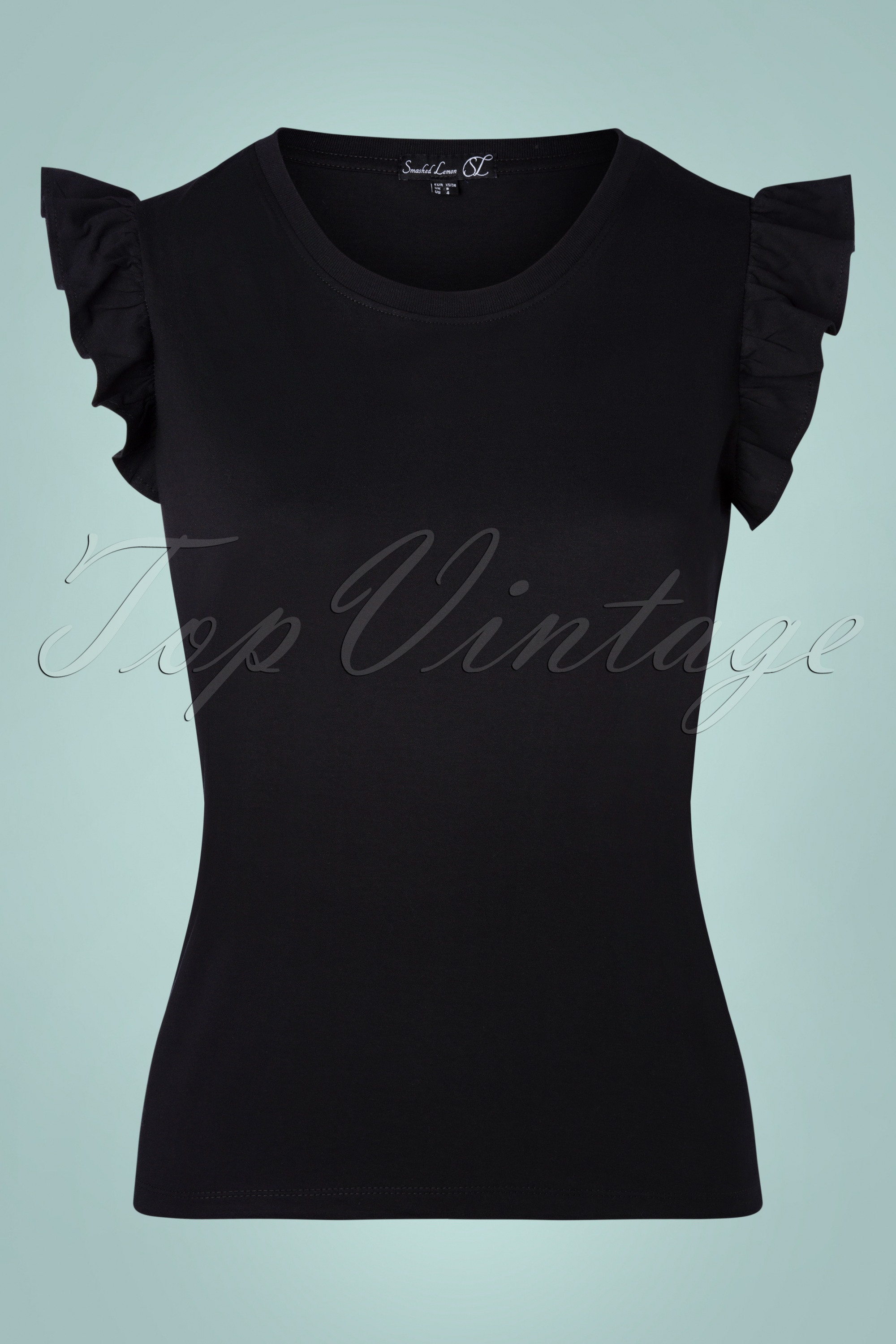 Smashed Lemon Top Tasya Années 60 en Noir | Acheter chez Topvintage