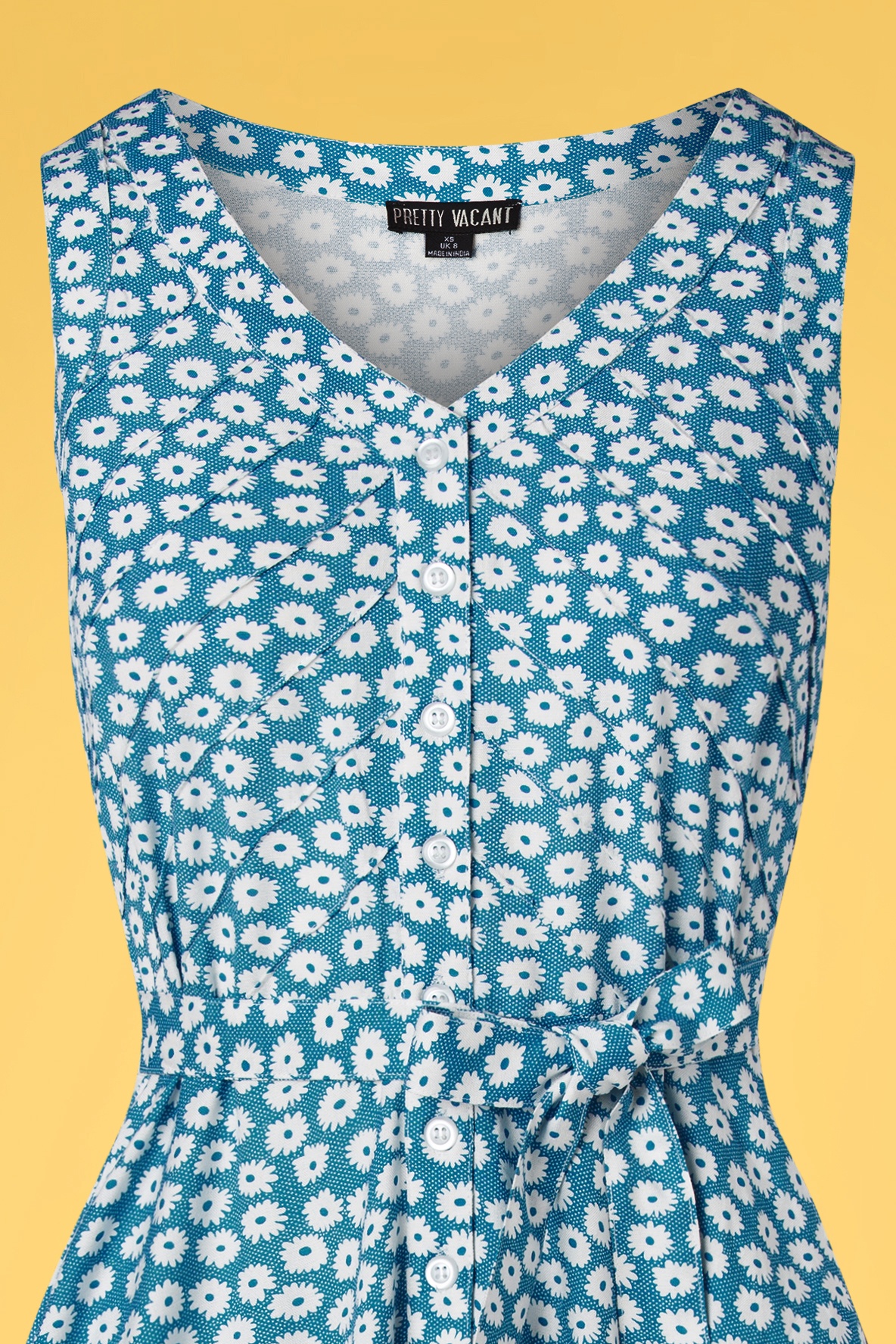 Pretty Vacant Eva Daisy jurk in blauw | Shop bij Topvintage