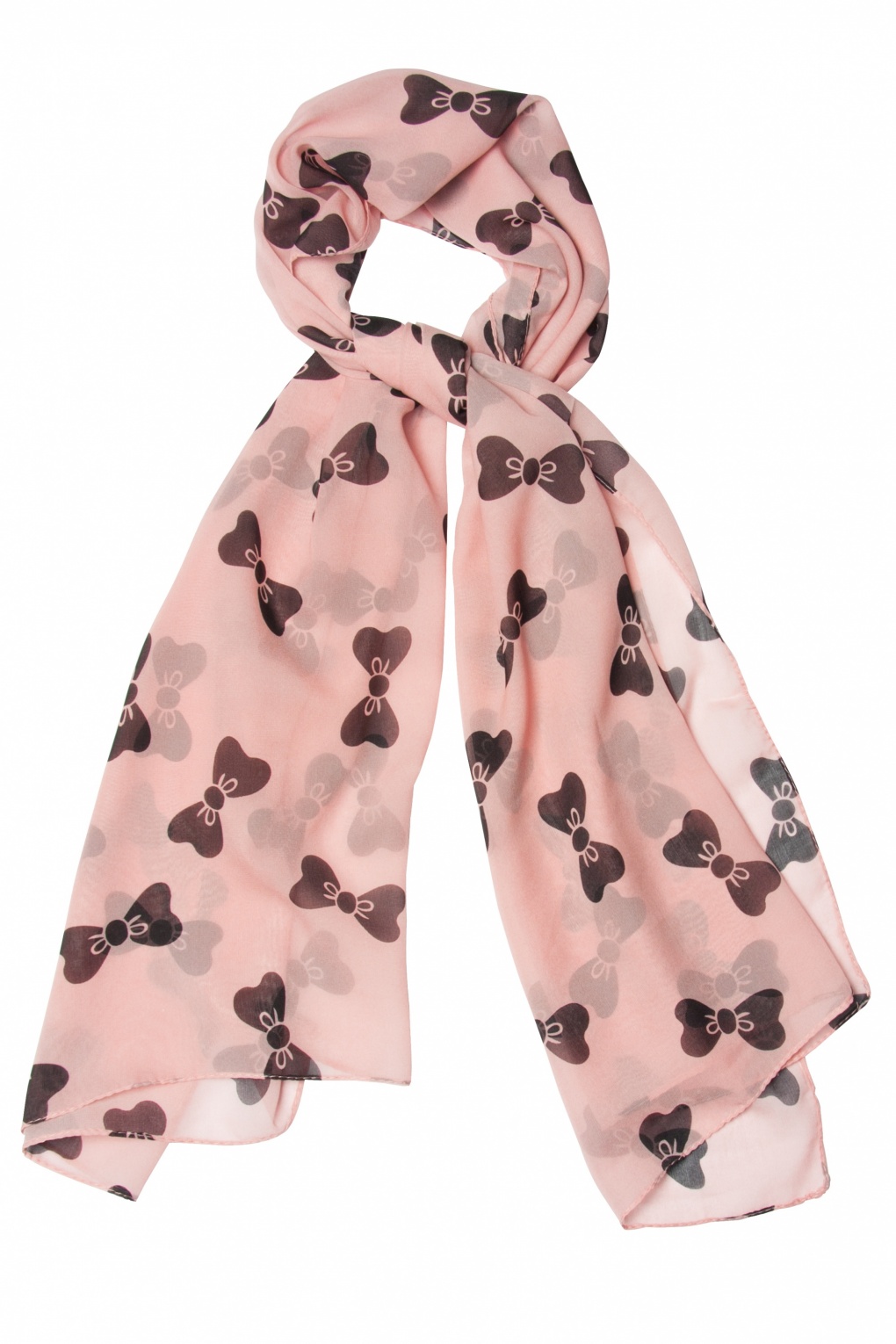 Cute black bow scarf pink