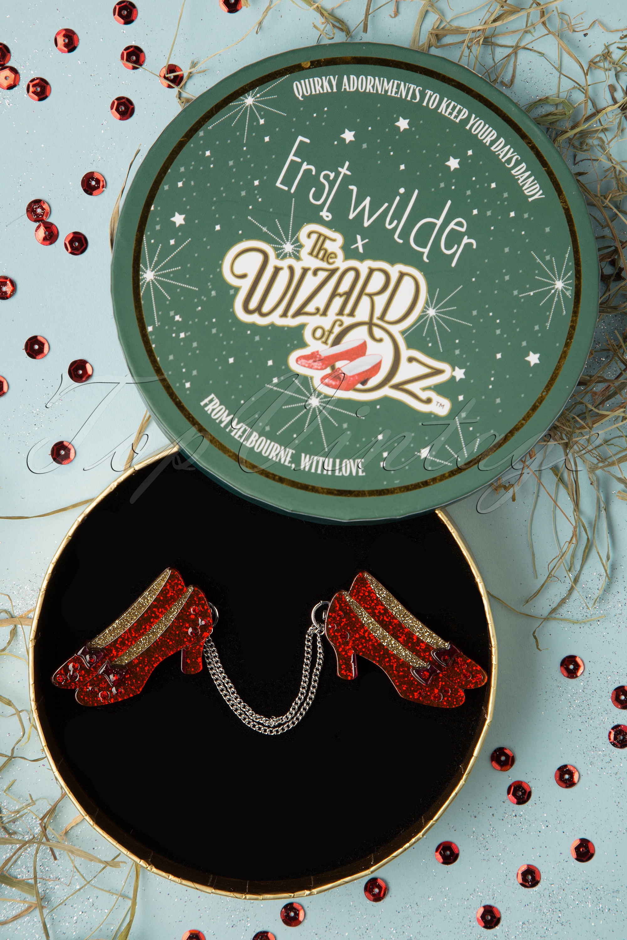 Erstwilder Ruby Slippers Double Brooch Shop at Topvintage