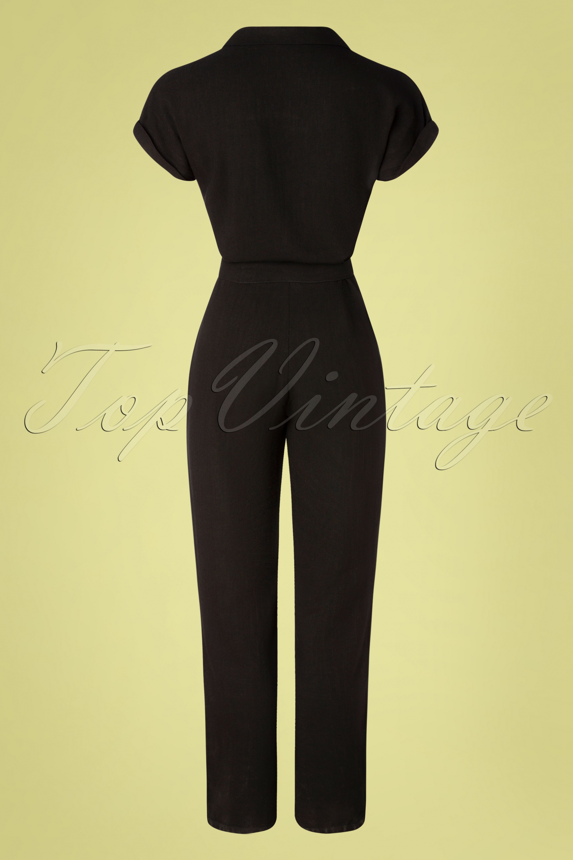 King Louie 60s Daisy Hooper Jumpsuit in Black | Shop at Topvintage