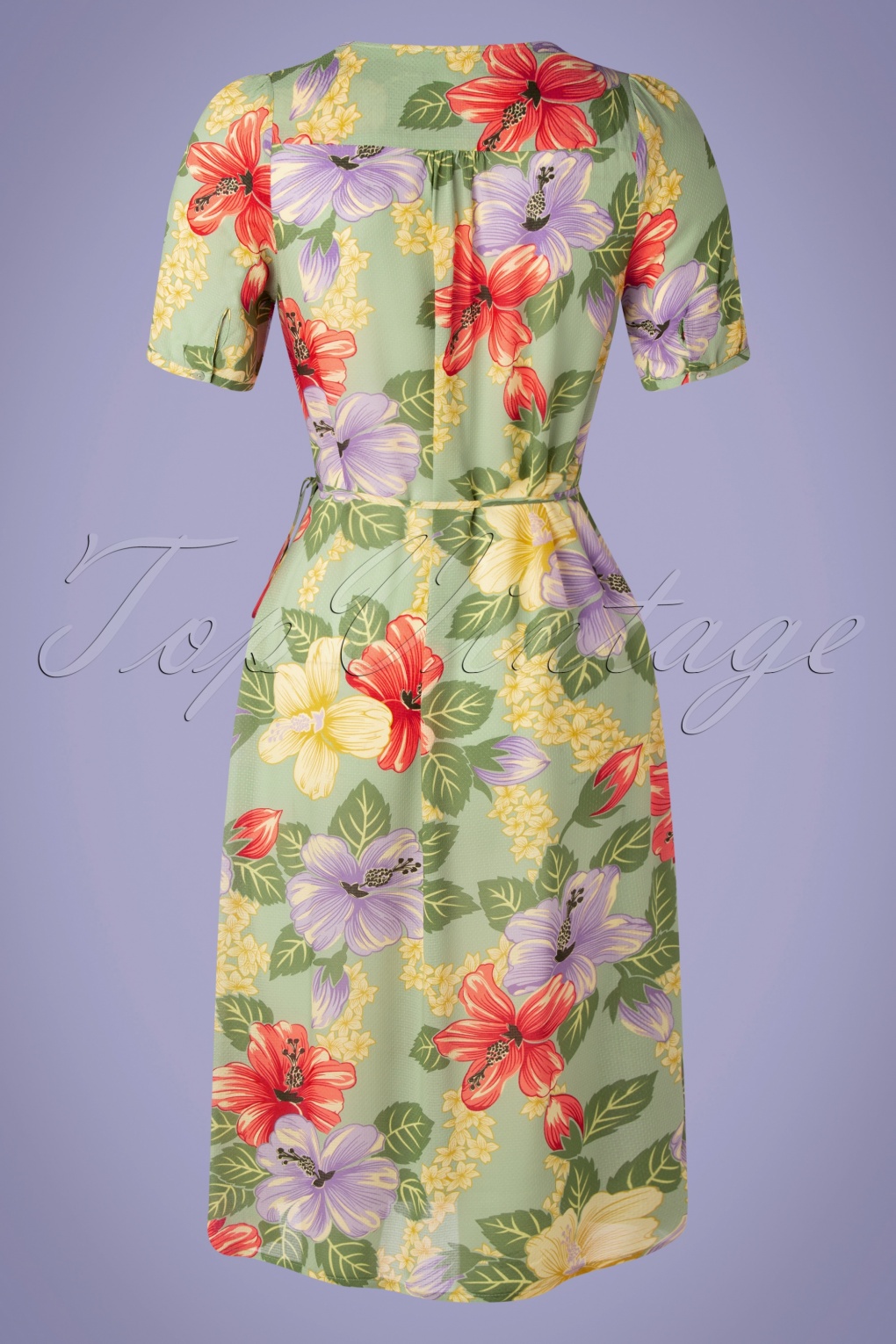 70s Paco Wrap Dress in Spar Green