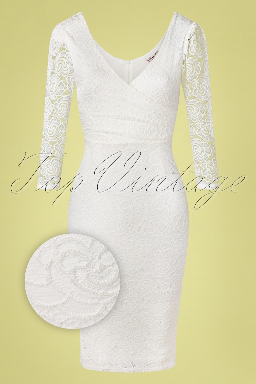 Vintage Chic for Topvintage 50s Graziela Lace Pencil Dress in Ivory ...