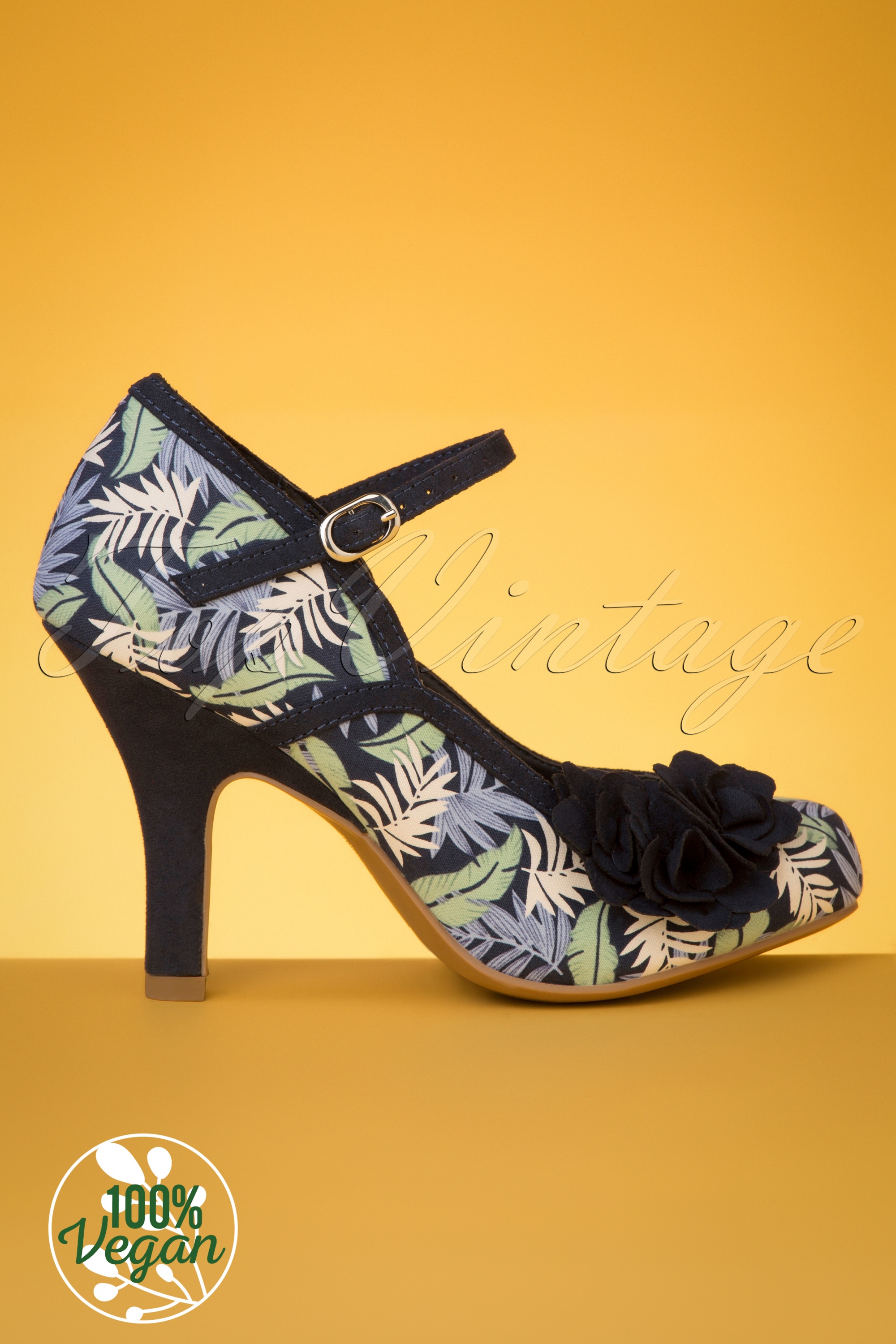 Ruby Shoo Danica Floral Pumps in Blau | Topvintage