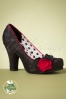 Ruby Shoo | 50s Eva Satin Pumps in Black and Red