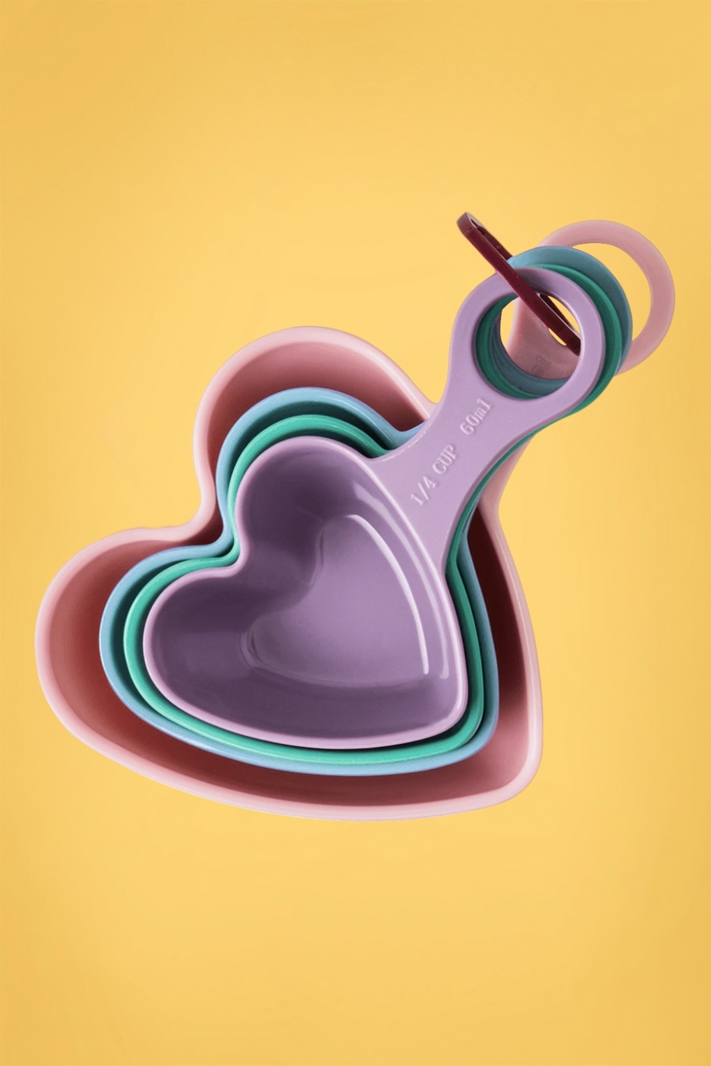 Rice Melamine Heart Shaped Measuring Cups | Shop at Topvintage