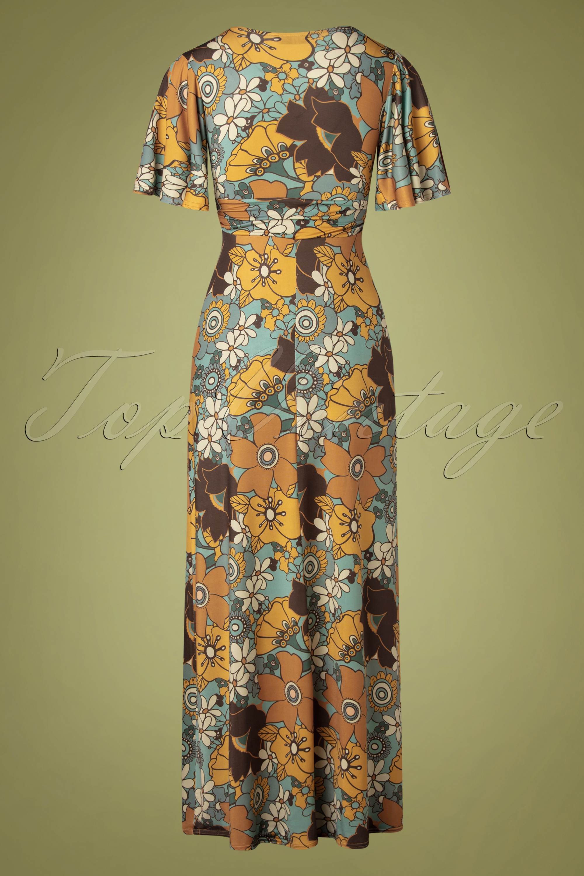 Vintage Chic for Topvintage Helene cross over bloemen maxi jurk in ...