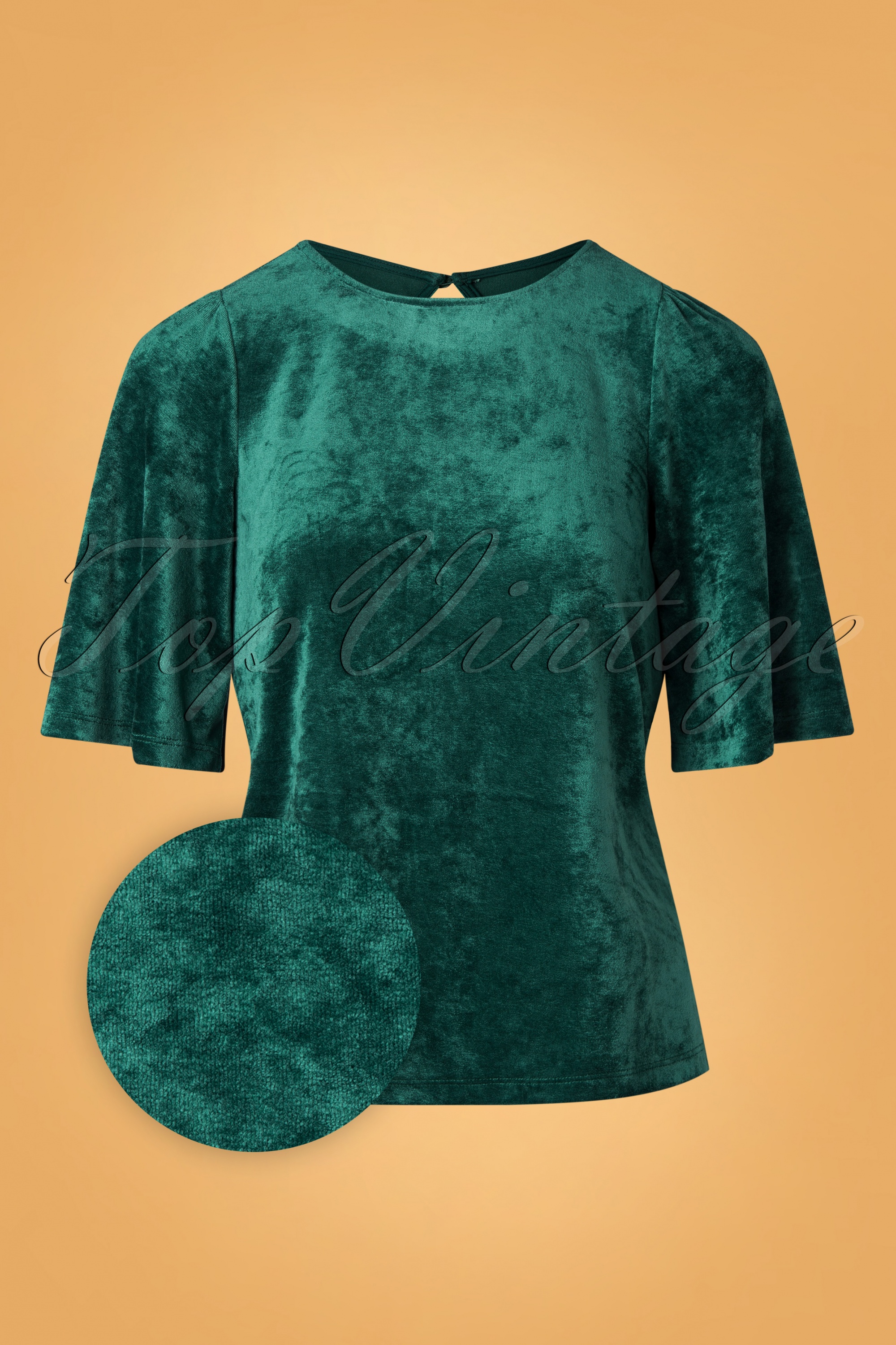 King Louie 60s Lizzy Pepper Top in Pine Green | Shop at Topvintage
