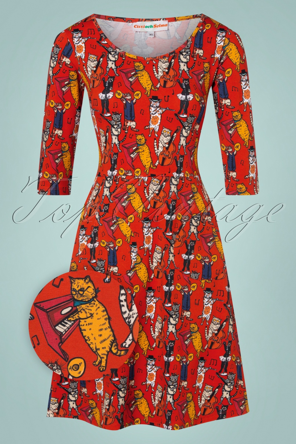 Cissi och Selma 60s Ester Trudelutt Dress in Red | Shop at Topvintage