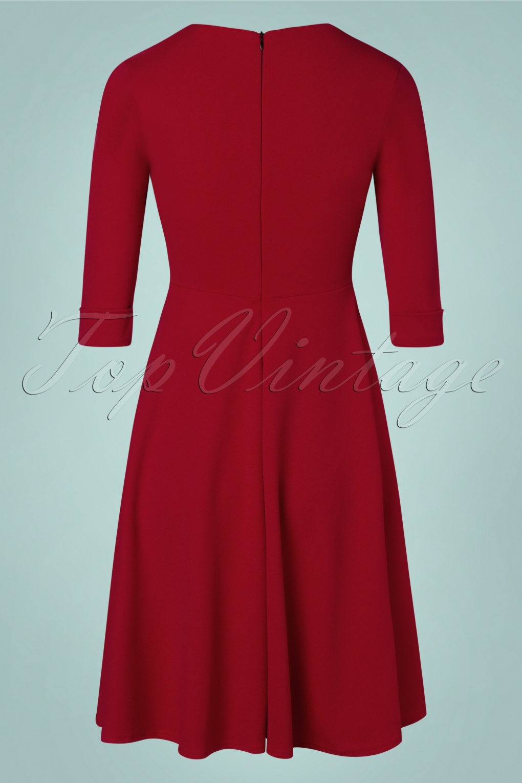 Vintage Chic For Topvintage 50s Pennie Swing Dress In Deep Red