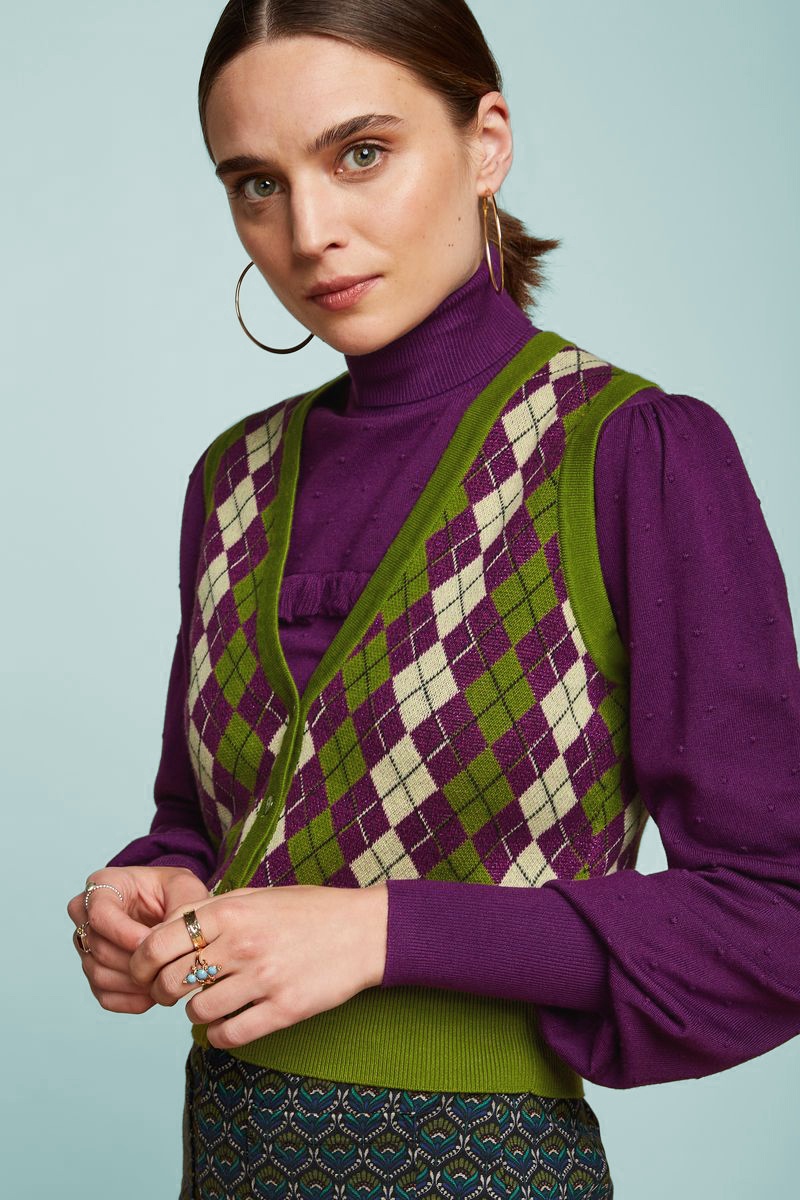 King Louie Briolette Spencer Top mit V-Ausschnitt in Posey Grün ...