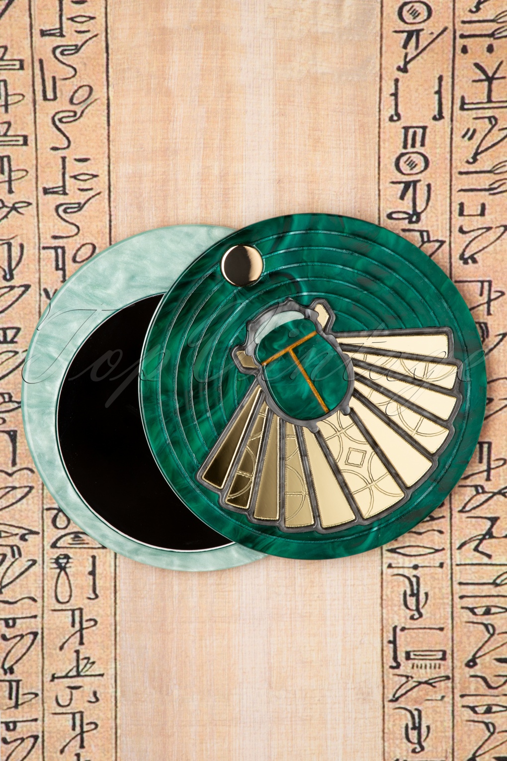 Erstwilder The Heart of Egypt Scarab Pocket Mirror | Shop at Topvintage