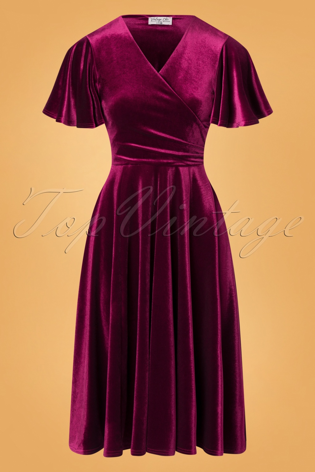Vintage Chic for Topvintage Zhara Swingkleid in Weinrot | Topvintage