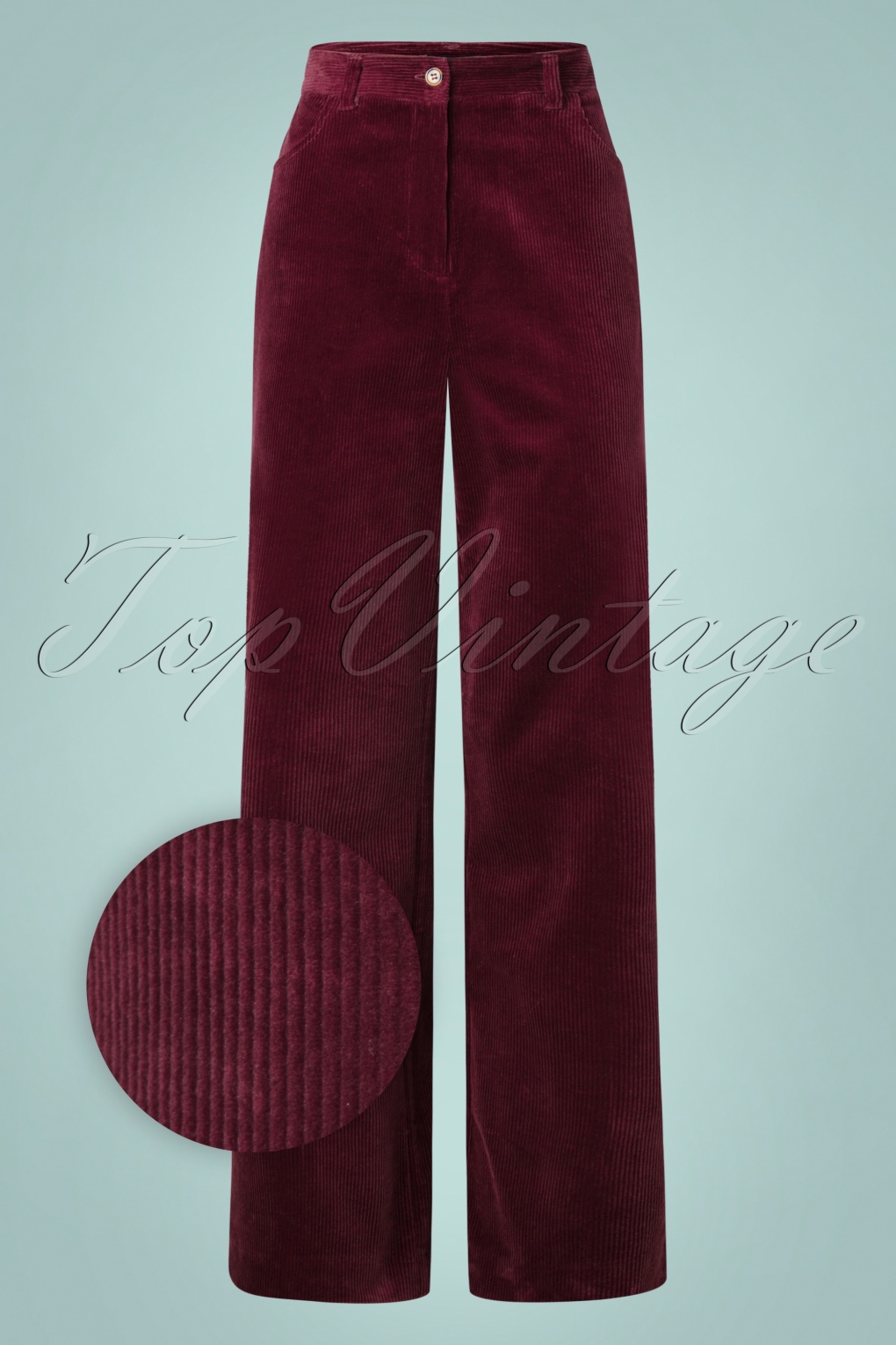King Louie | 70s Marcie Corduroy Pants in Beet Red