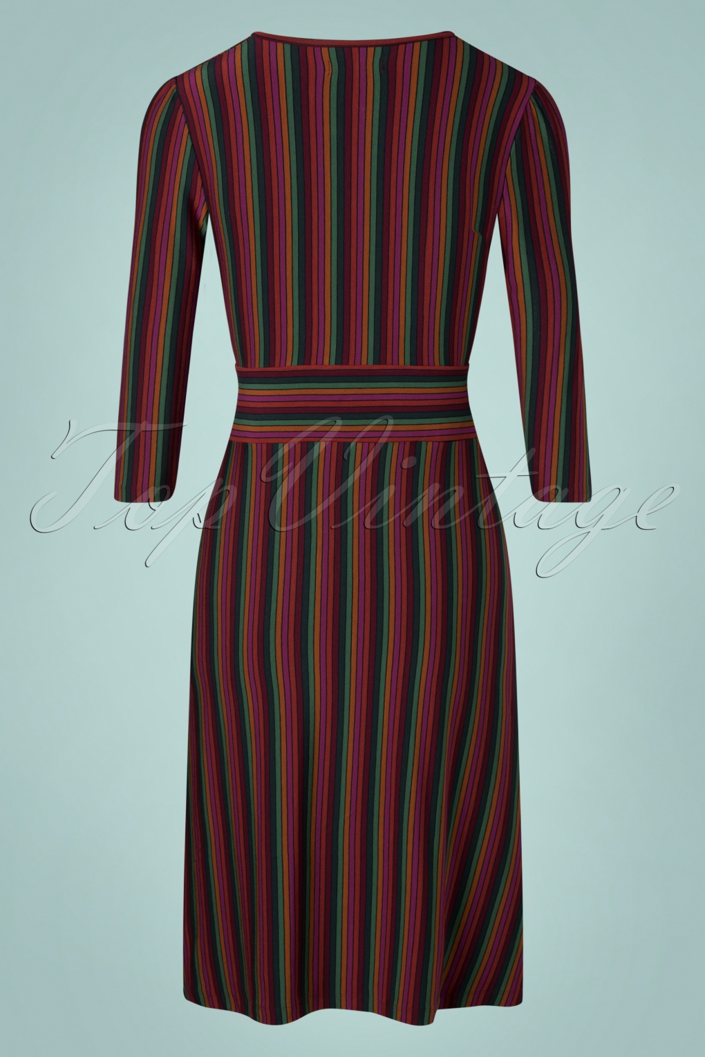 King Louie | 60s Cecil Prosecco Stripe Dress in Magenta Purple