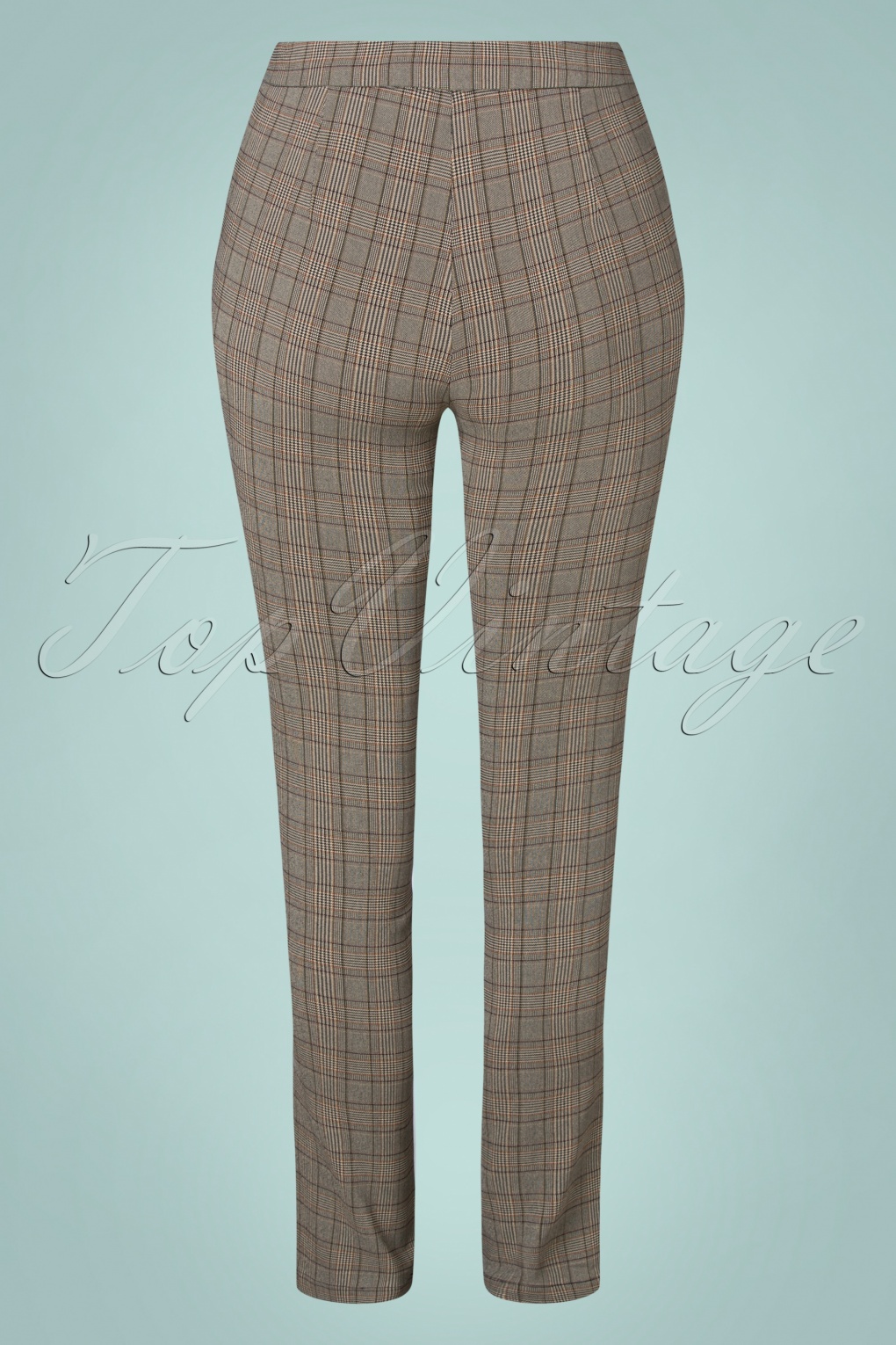 Md'M | 60s Tiny Check Trousers in Brown