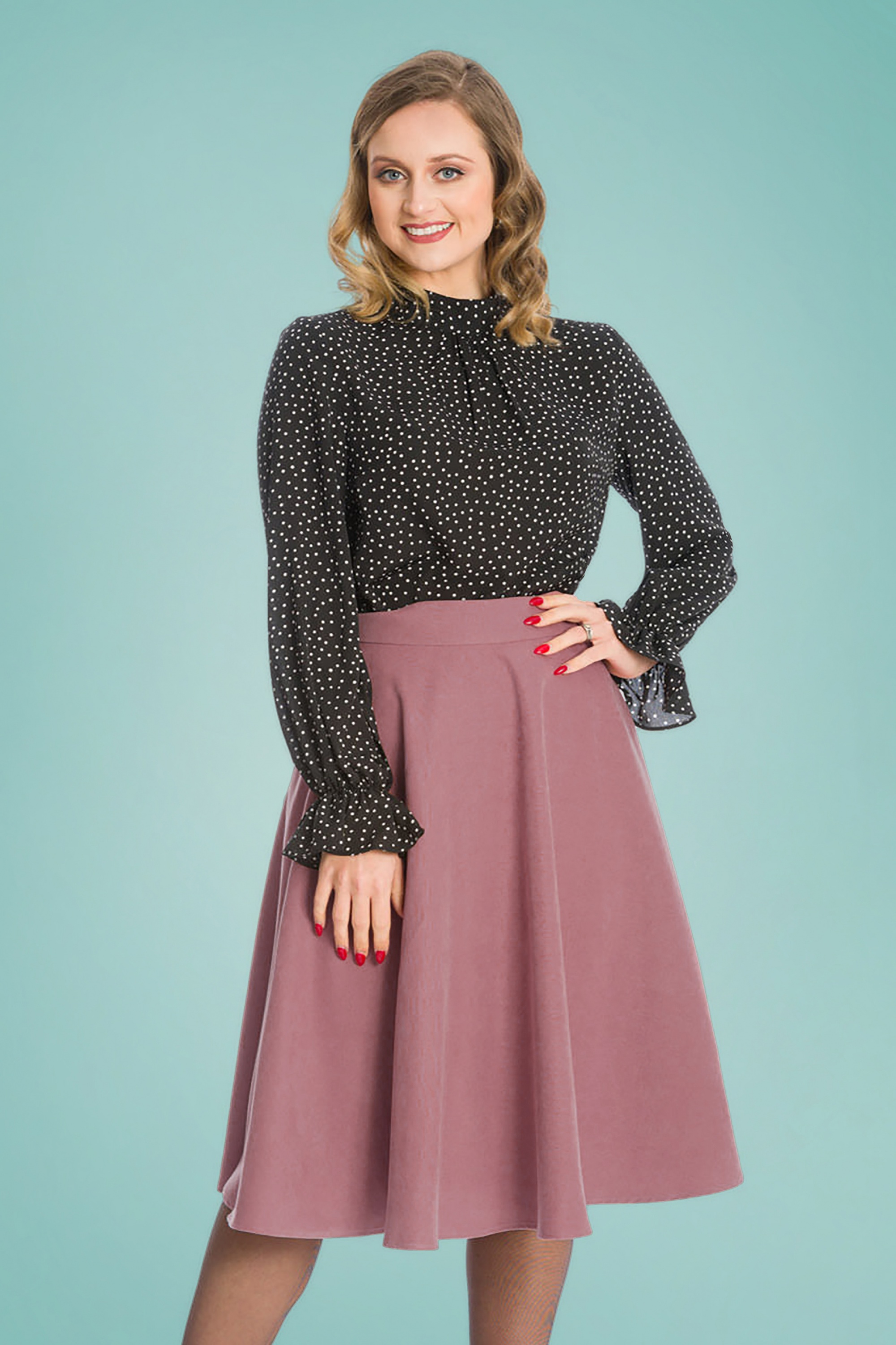 Banned Retro 50s Im Yours Swing Skirt In Dusty Pink Shop At Topvintage