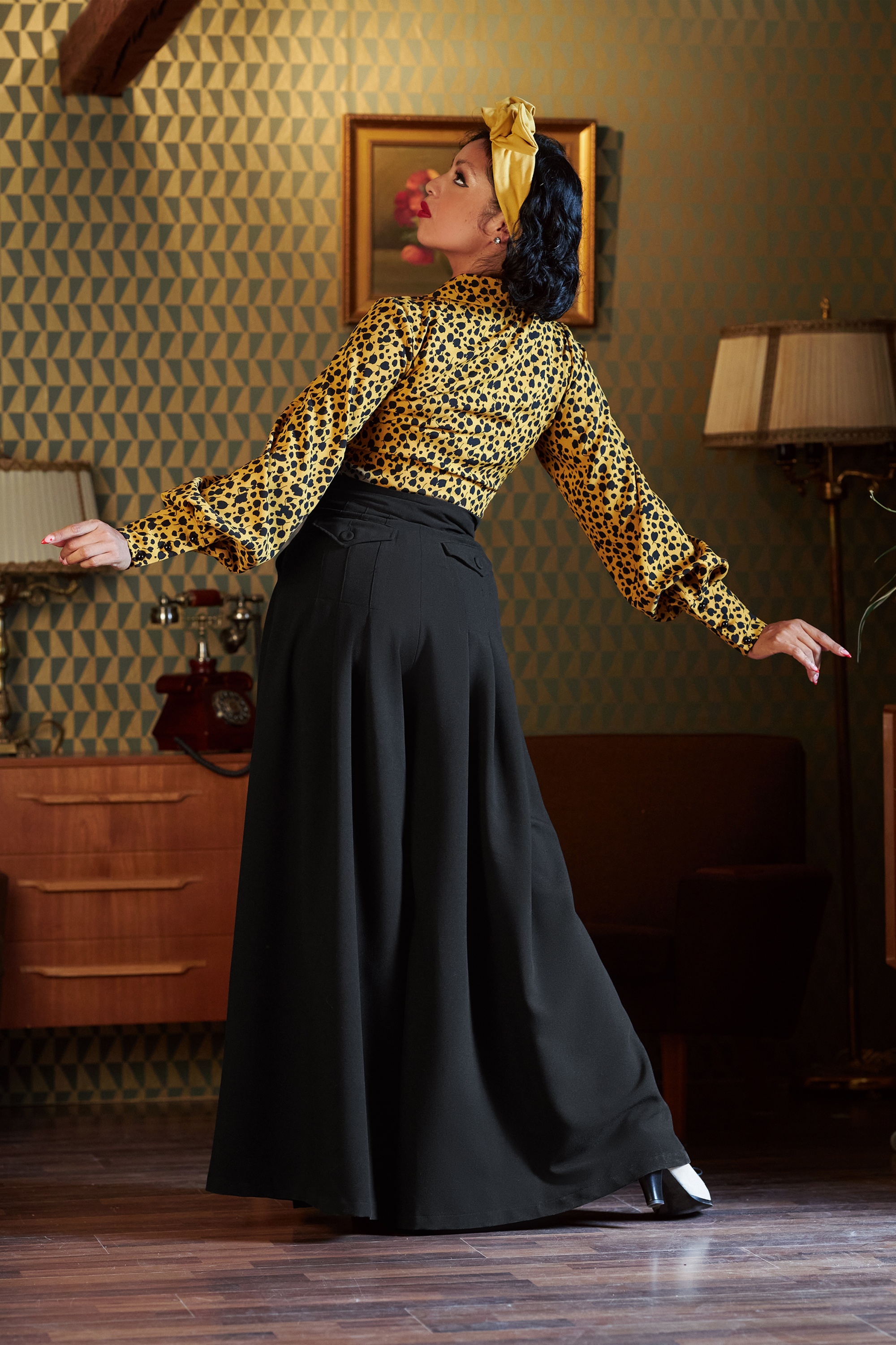 Miss Candyfloss Calgary Lou Swing Pants Années 50 en Noir | Acheter ...