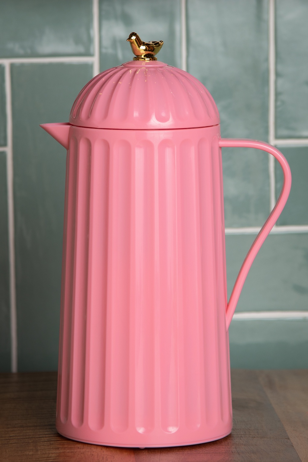 Rice Gold Bird Thermos in Pink | Shop at Topvintage