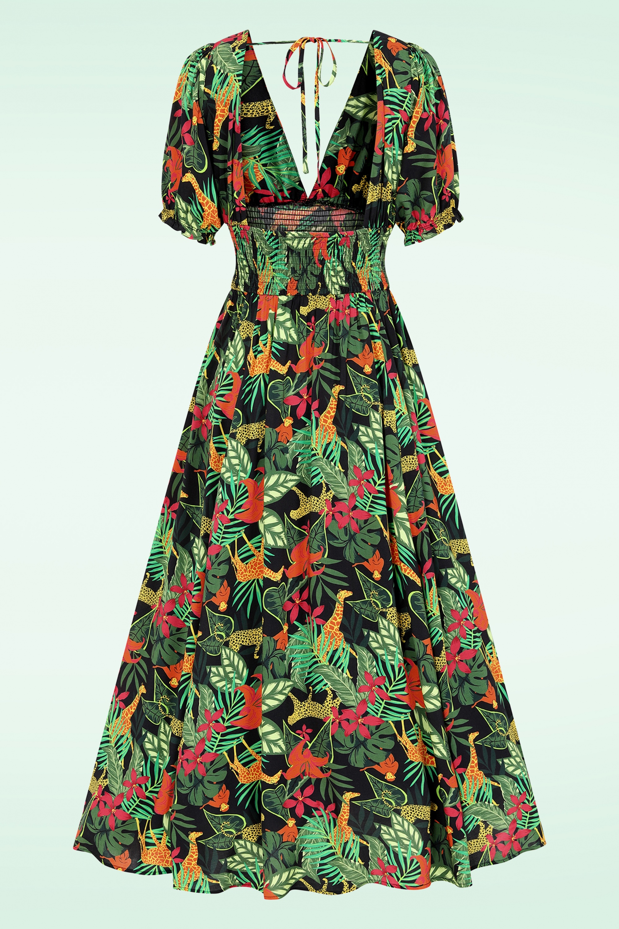 Collectif Clothing Juliette Jungle Maxi Dress en Noir | Acheter chez ...