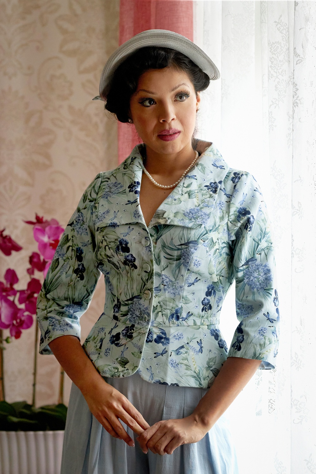 Miss Candyfloss Chelsea Lee Elegant Floral Blazer in Blue Iris | Shop ...