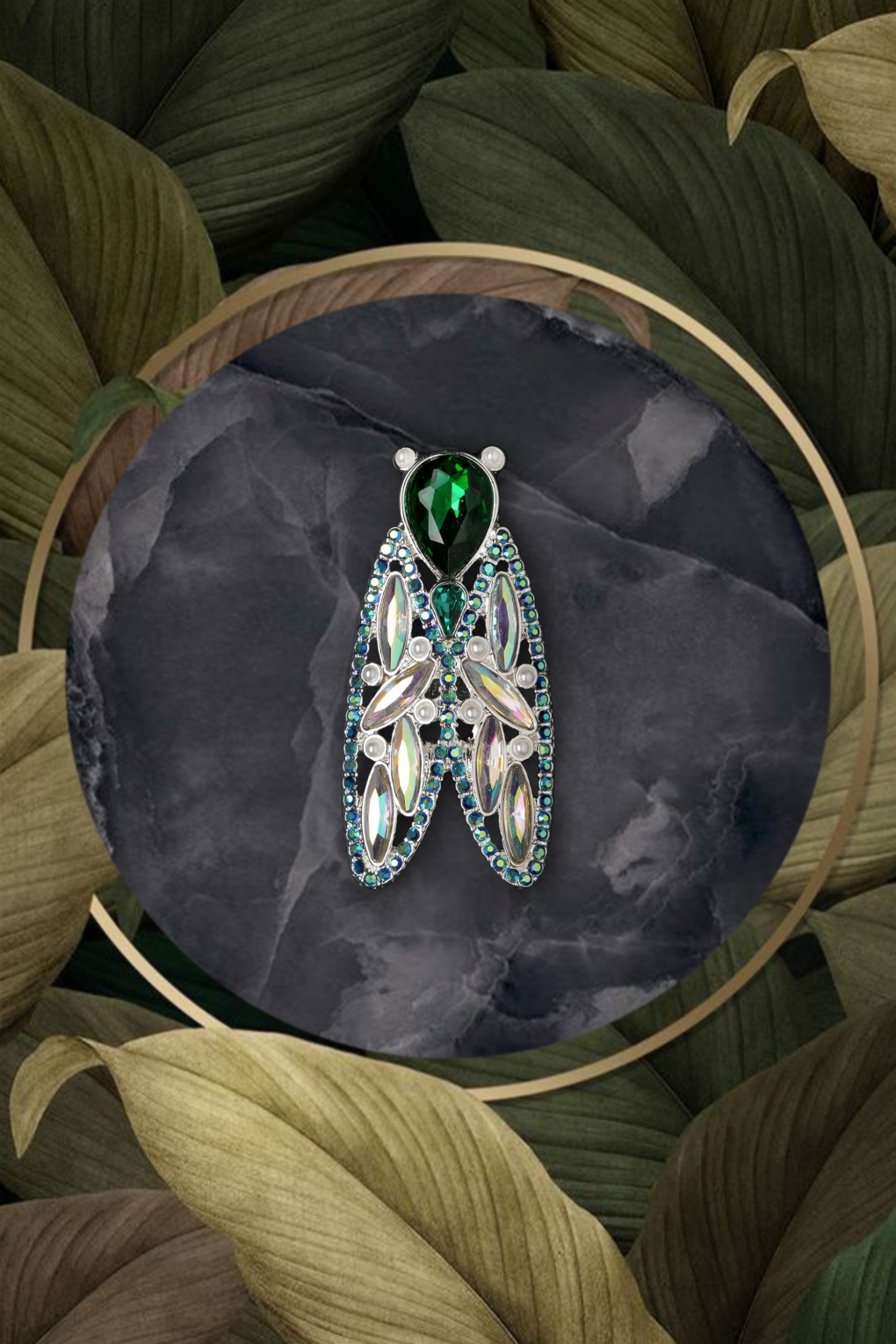 Summer Songstress Stone Set Crystal Brooch Erstwilder | Topvintage