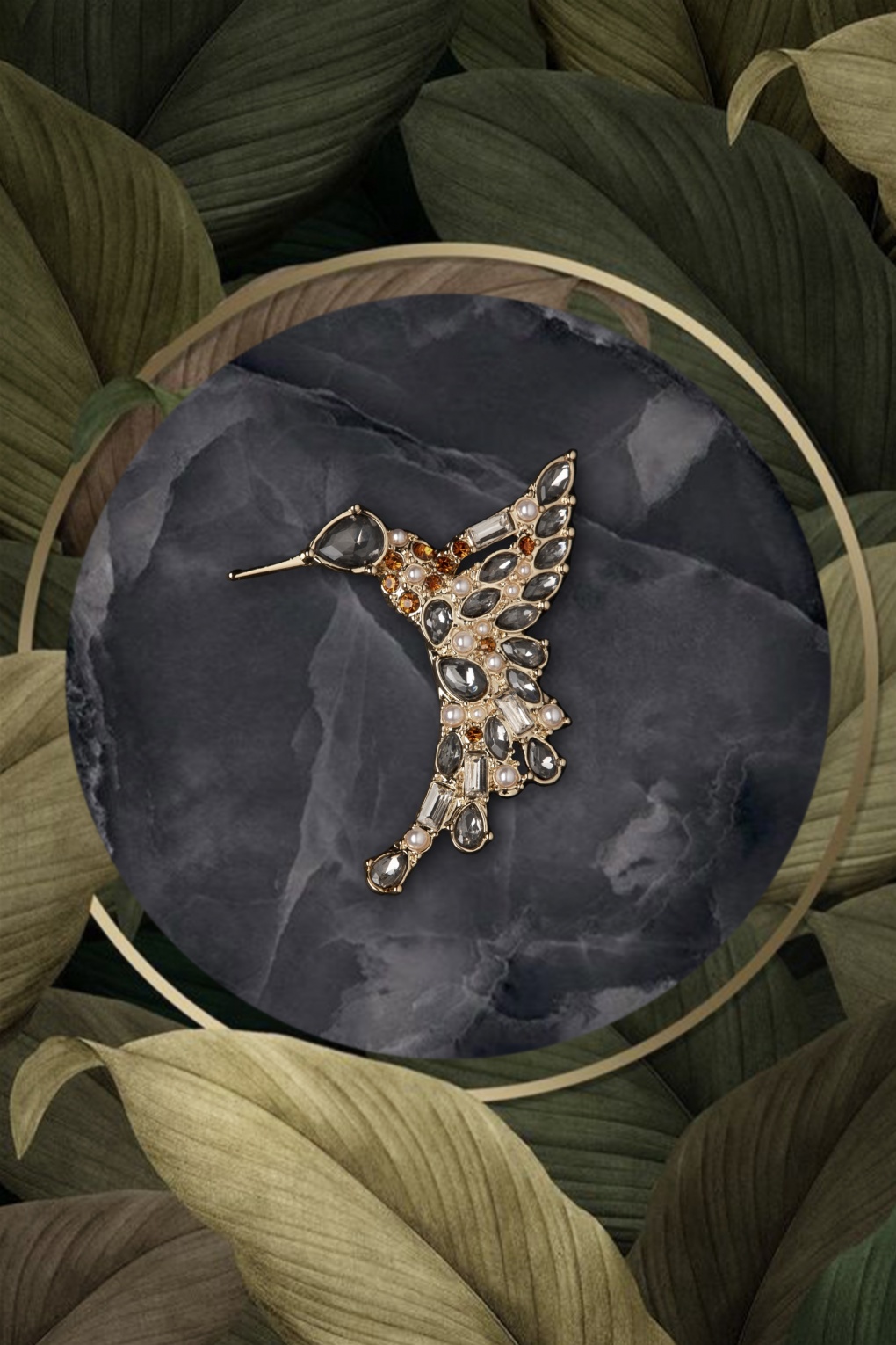 Erstwilder Halcyon Hummingbird Stone Set Crystal Brooch | Shop at ...
