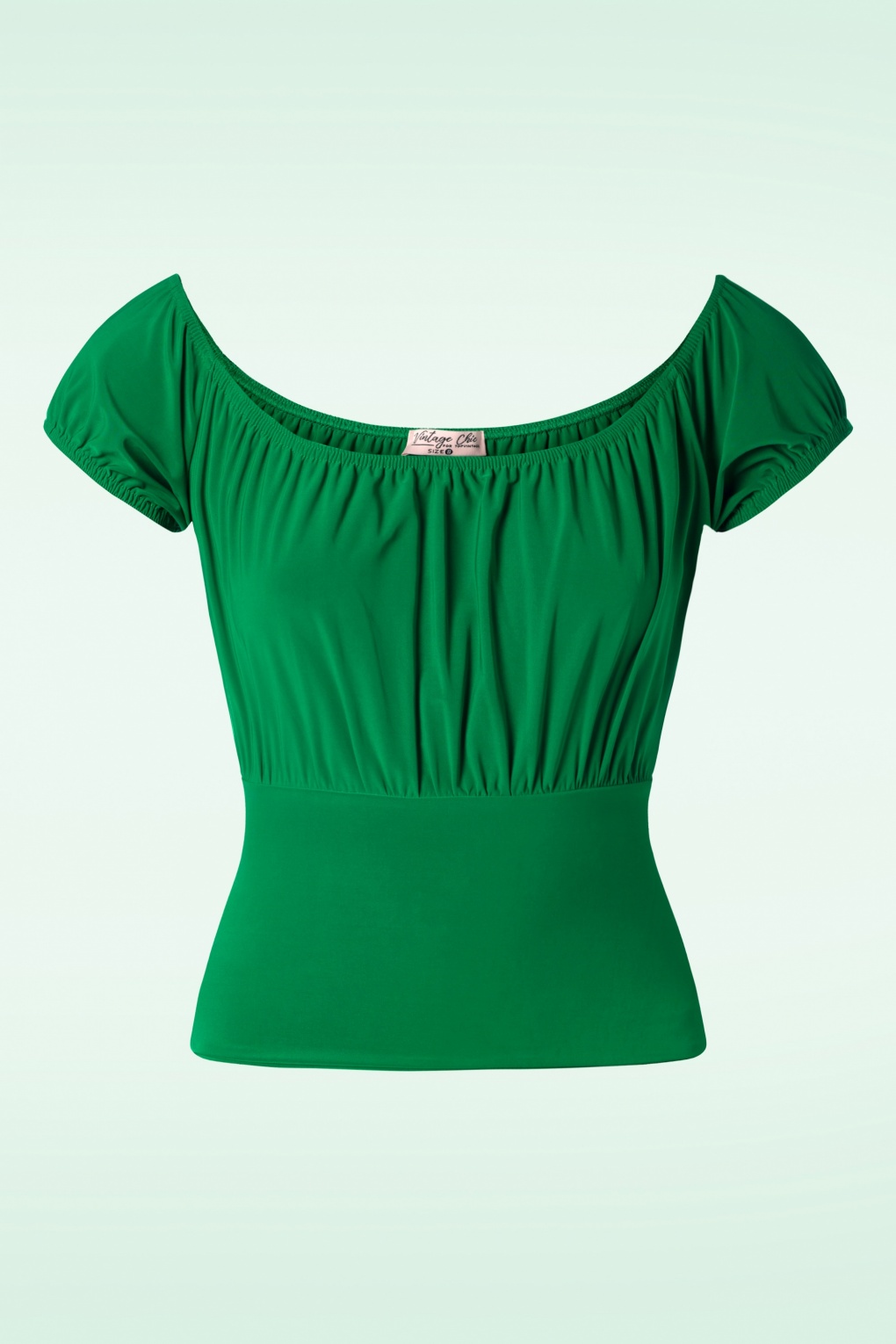 Vintage Chic For Topvintage Belinda Off Shoulder Top In Green Shop At
