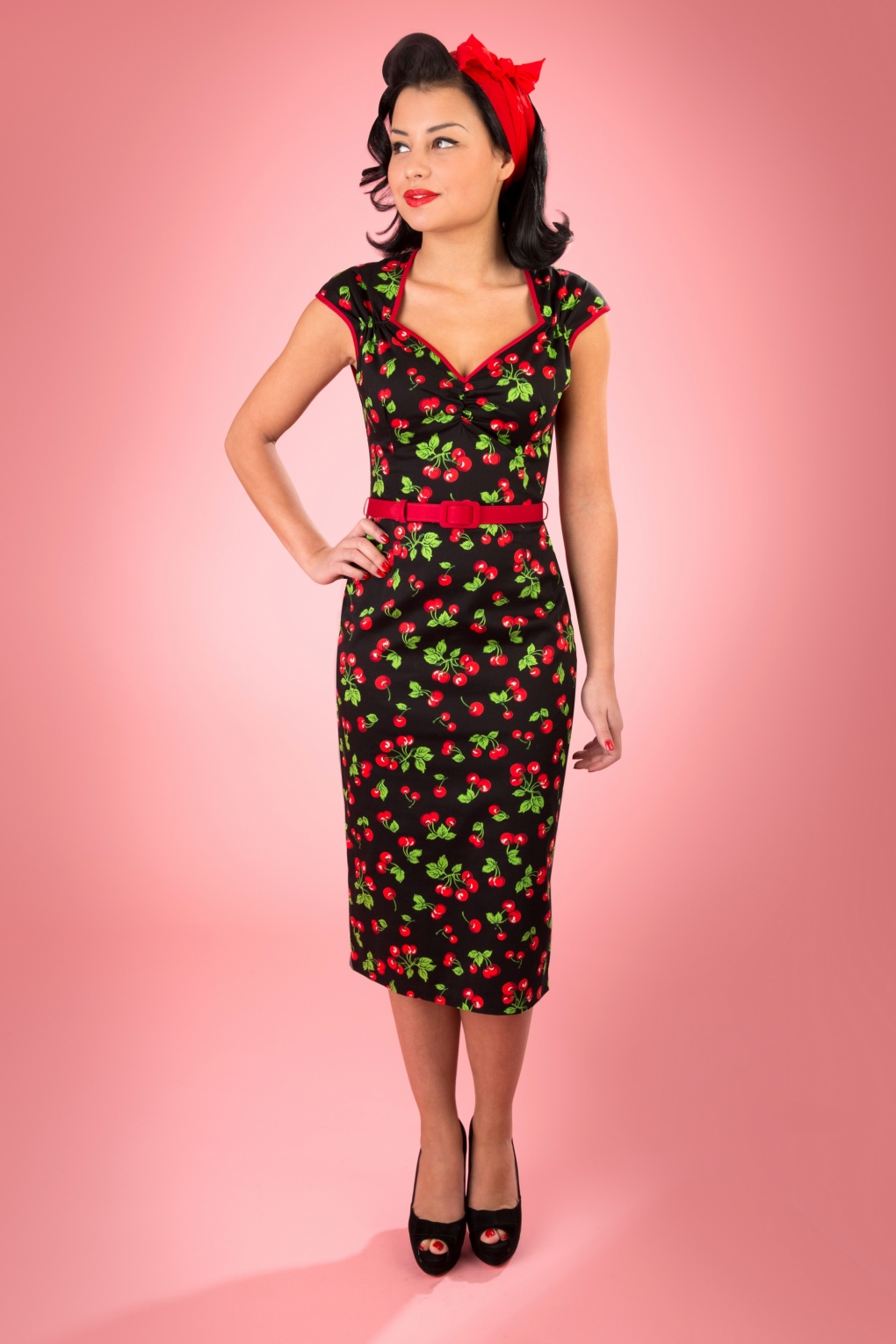 Natasha Black Cherry Sateen Pencll Dress