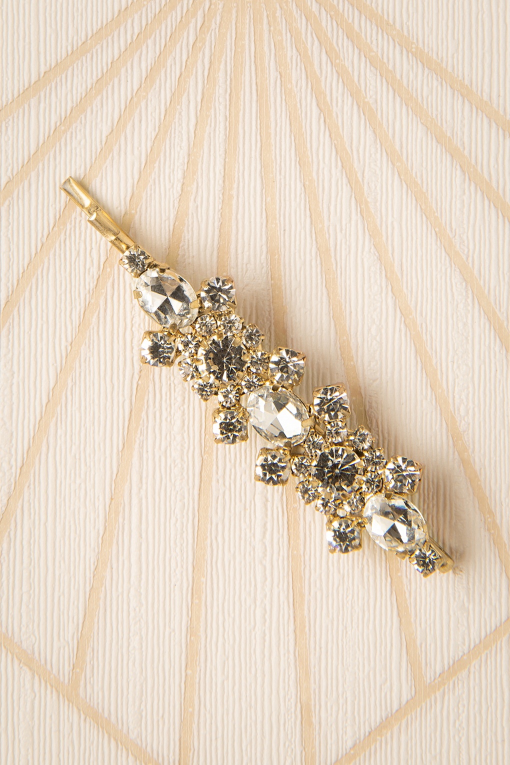 Lovely Deco Crystal Stone haarspeld in goud | Topvintage