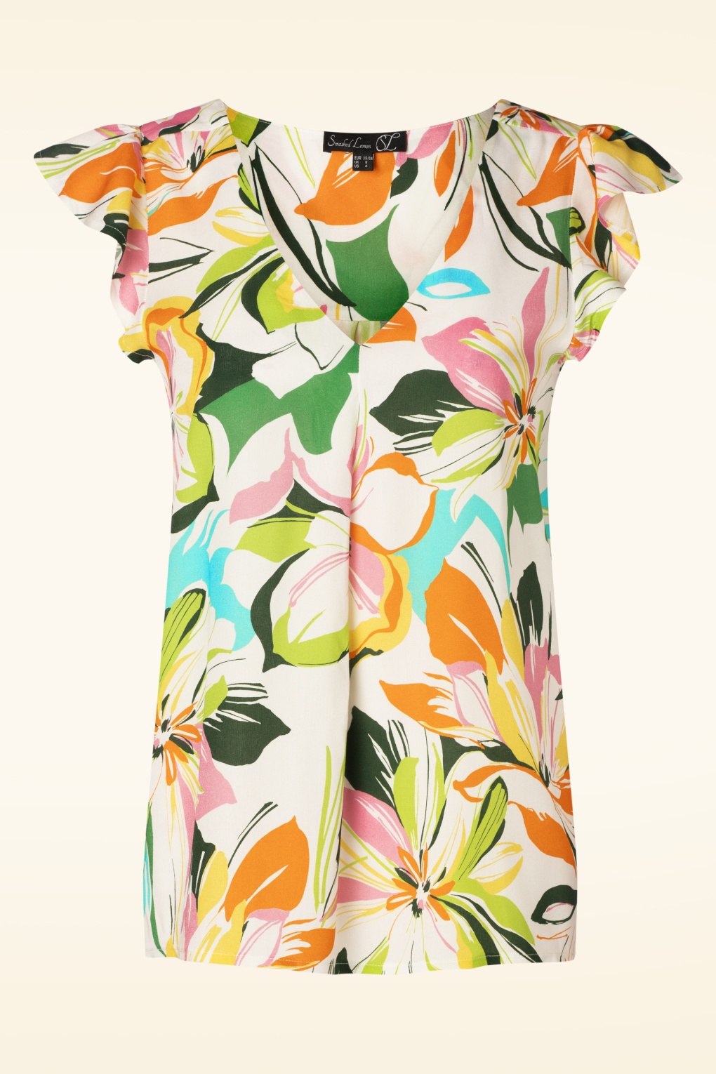 Smashed Lemon Haut Phoebe Colourburst en blanc | Acheter chez Topvintage