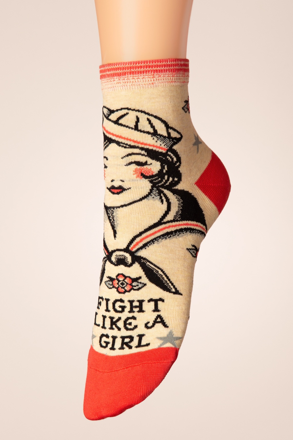 Blue Q Fight Like A Girl Ankle Socks | Topvintage