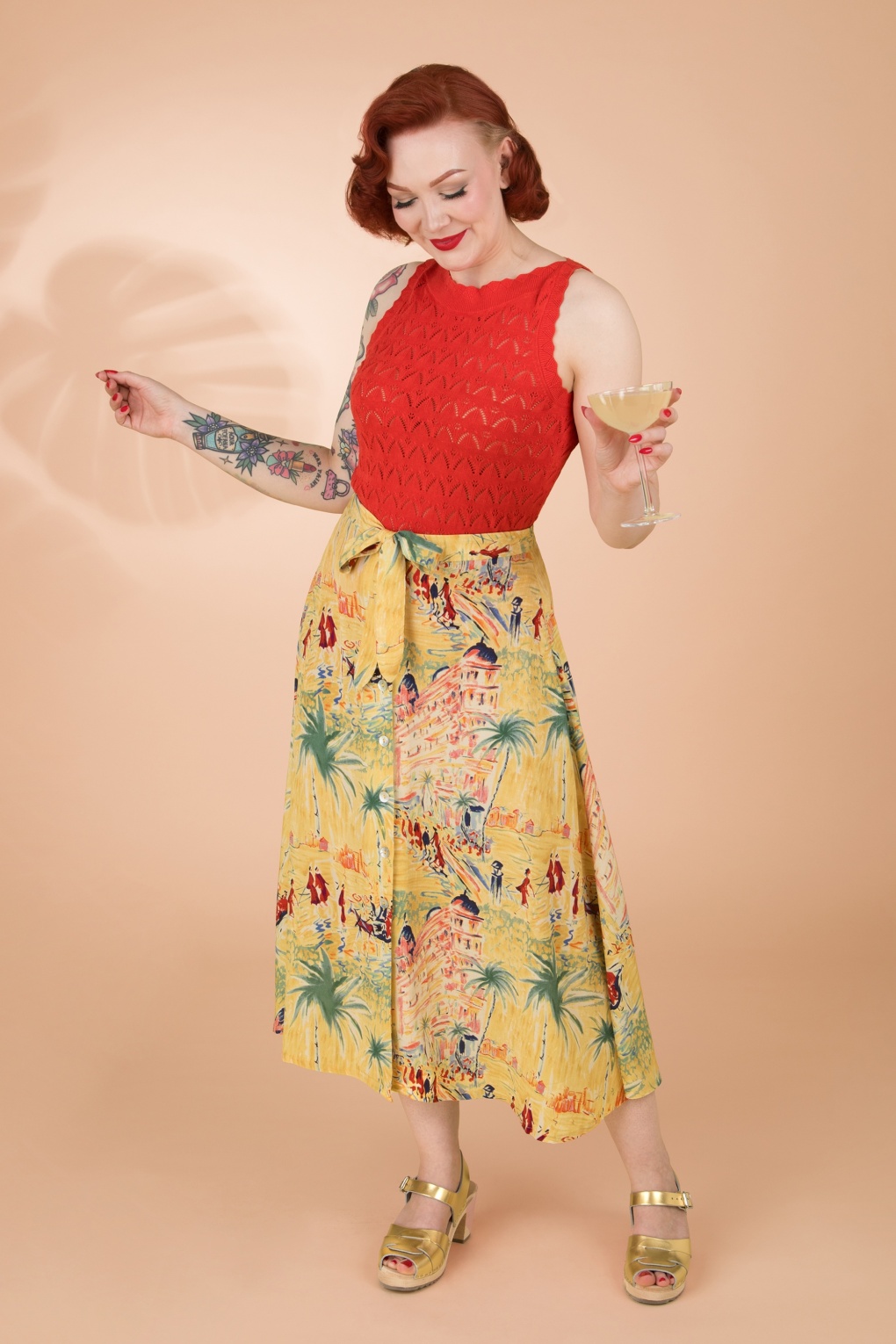 King Louie Judy Midi Rock Serafini in toskanischem Gelb | Einkaufen bei ...